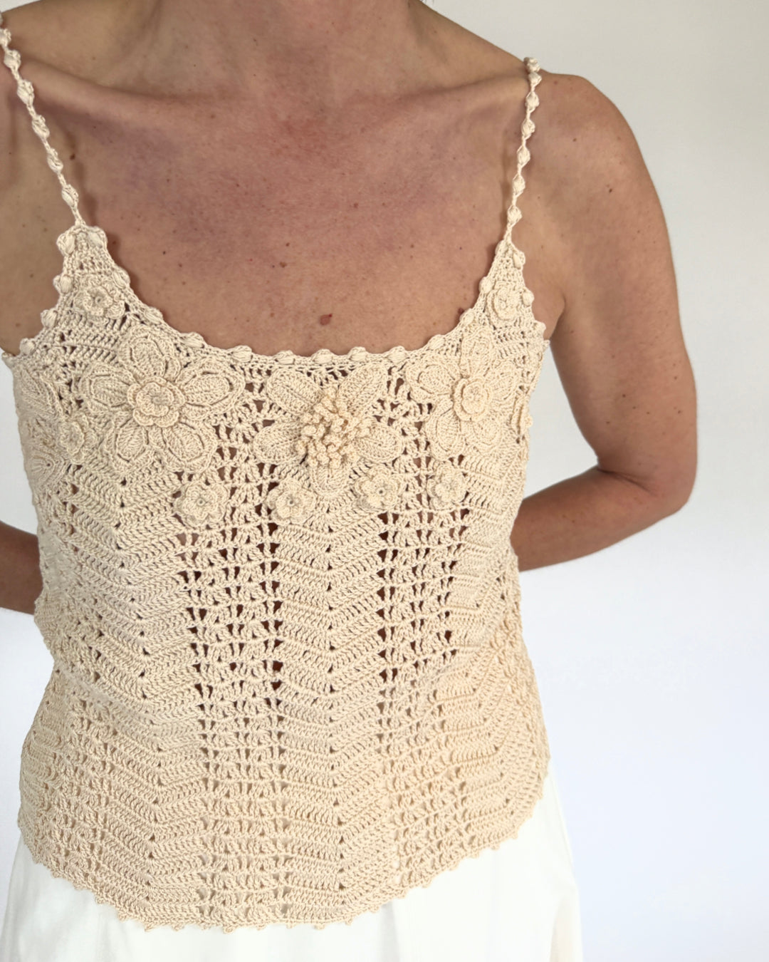 Karina Crochet Camisole in Cream – Superette