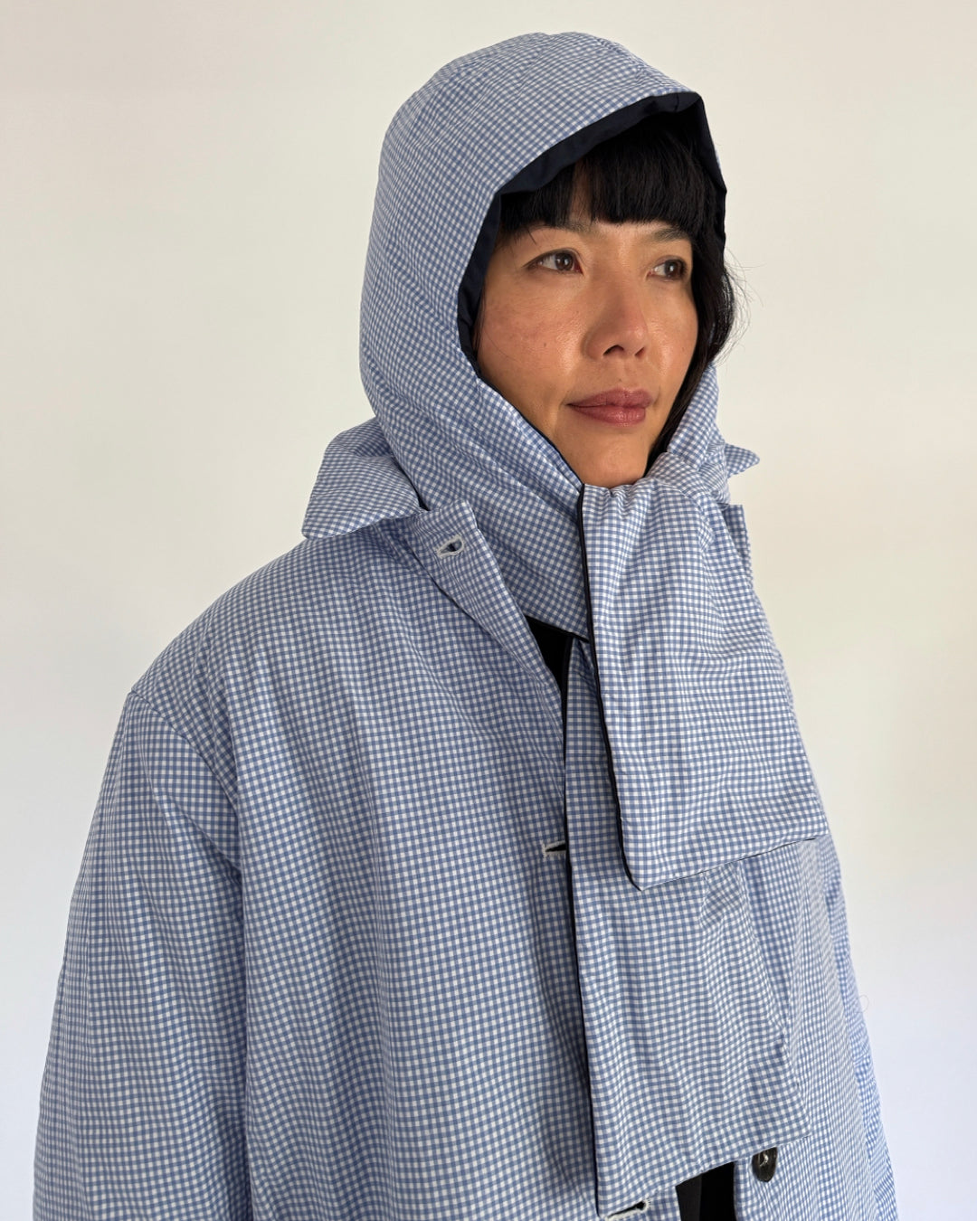 Blue Gingham Puffer Hat Hat – Superette